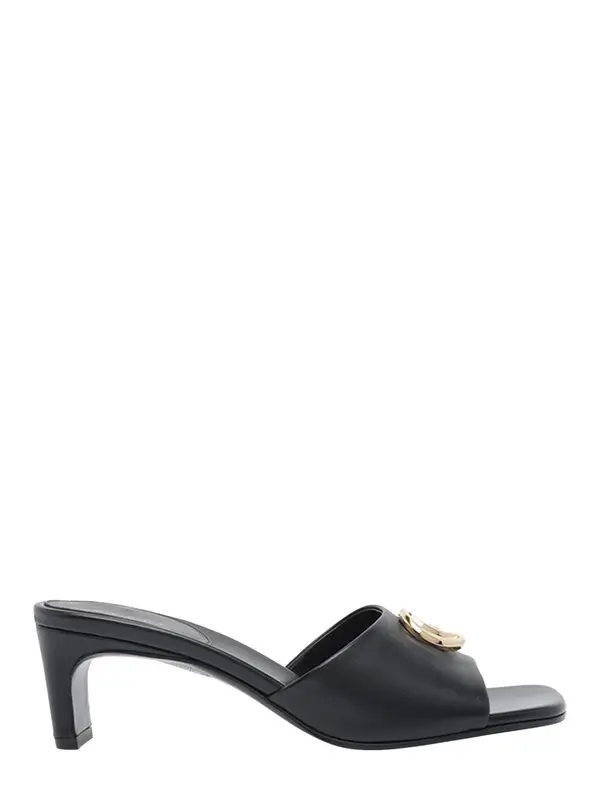 Gucci Leather Double G Slider Sandal - Black