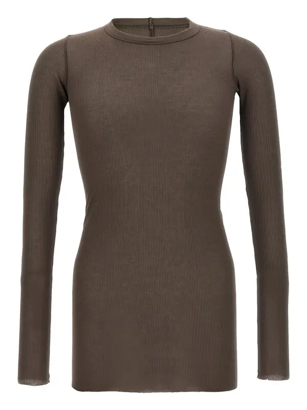 Rick Owens Rib Ls T' T-shirt - Gray