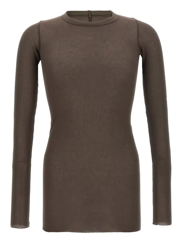 Rick Owens Rib Ls T' T-shirt - Gray