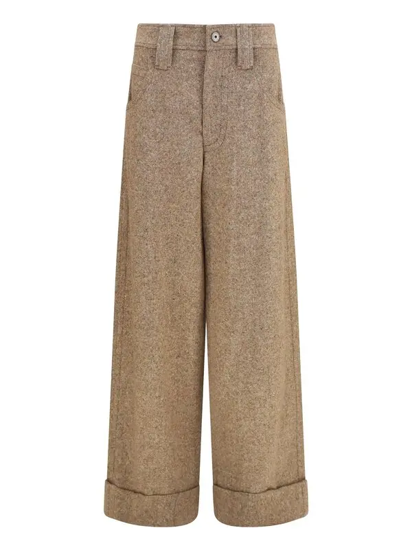 Brunello Cucinelli Tailored Wool-blend Pants - Cream