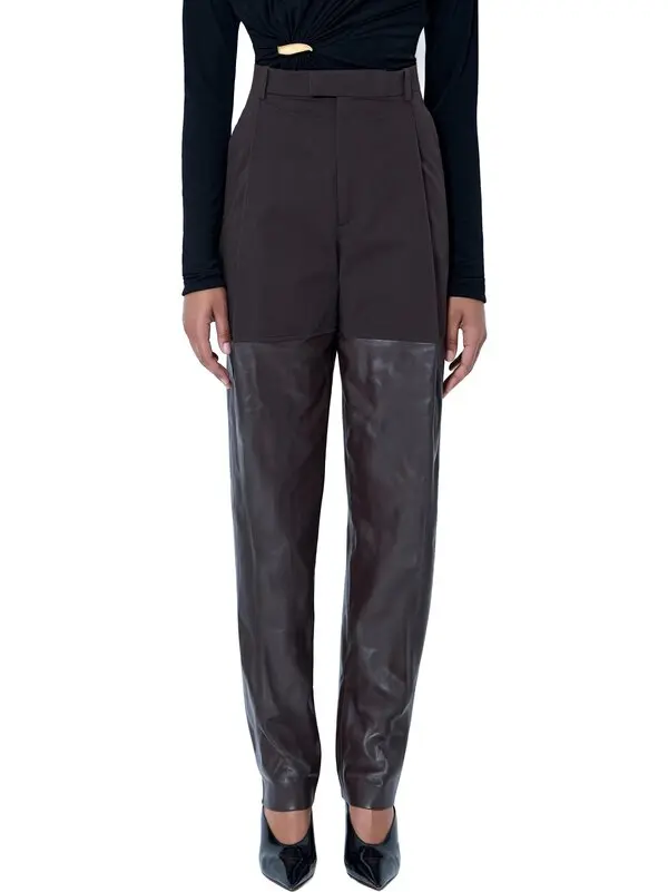 Bottega Veneta Contrast Panel Tailored Trousers - Brown