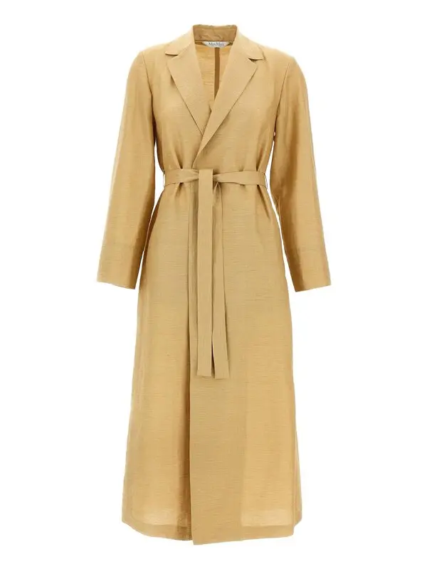 Max Mara Meandro Linen And Silk Coat - Cream