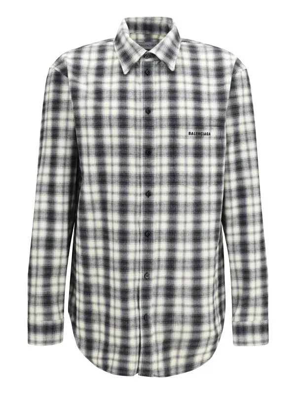 Balenciaga Checked Cotton Flannel Shirt - Multicolor