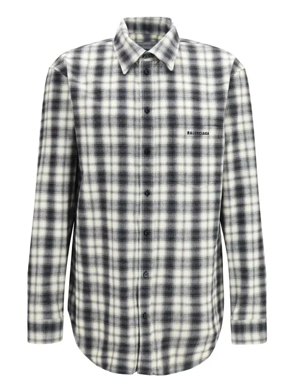Balenciaga Checked Cotton Flannel Shirt - Multicolor