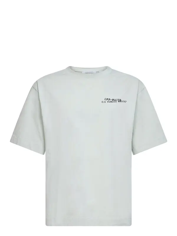 Off-White Mint Cotton Jersey Type Arrow Skate T-shirt - Multicolor