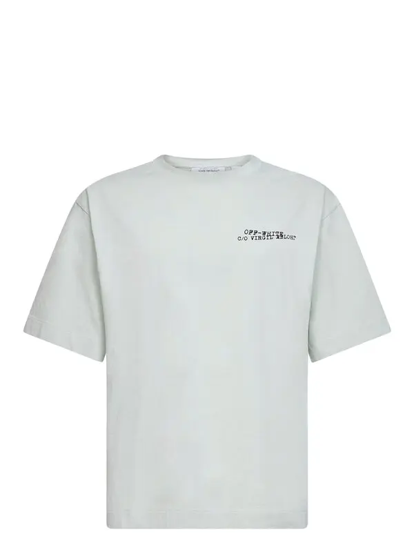 Off-White Mint Cotton Jersey Type Arrow Skate T-shirt - Multicolor