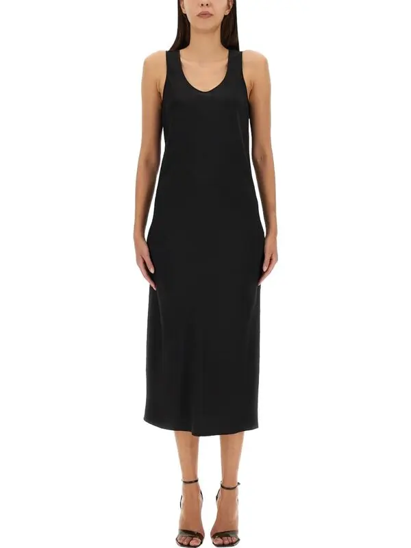 Sportmax Silk Midi Dress - Black