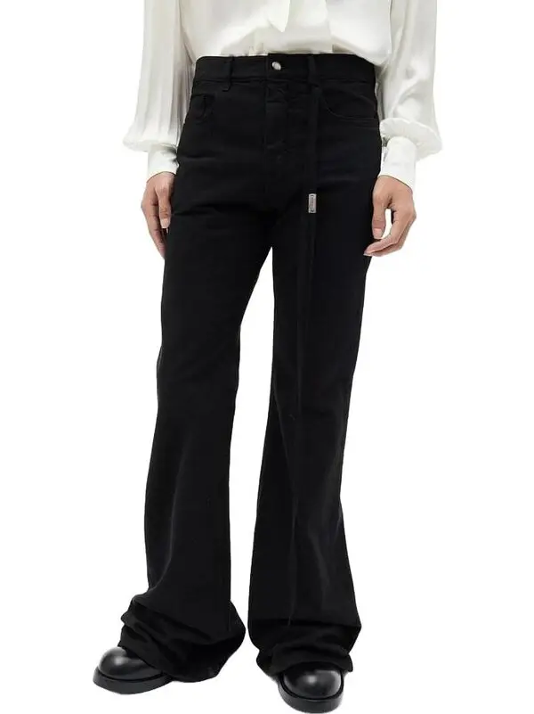 ANN DEMEULEMEESTER Cotton Denim Bootcut Jeans - Black