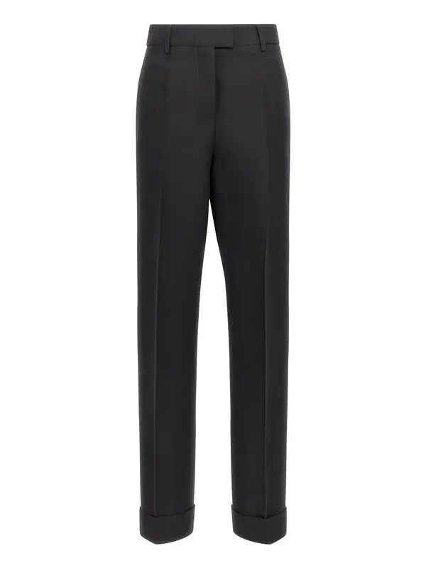 FERRAGAMO Stretched Pleated Trousers - Black
