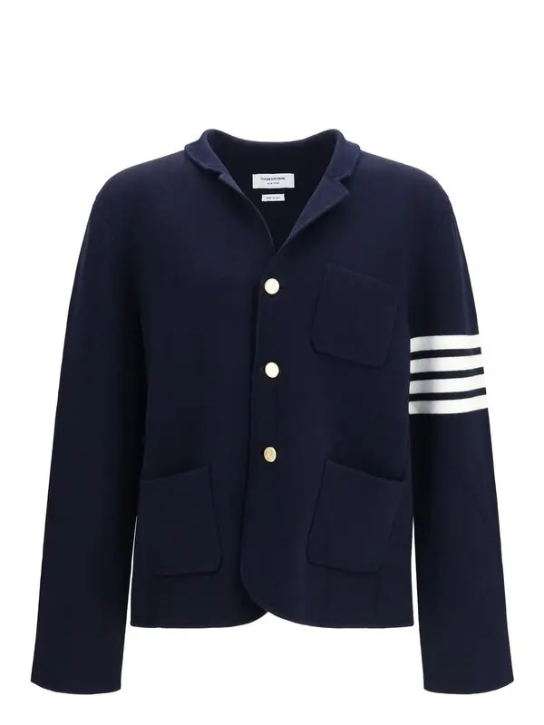 Thom Browne Single-breasted Wool Jacket - Blue