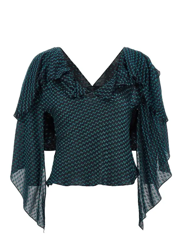 KIKO KOSTADINOV Silk And Wool Blend Blouse - Blue