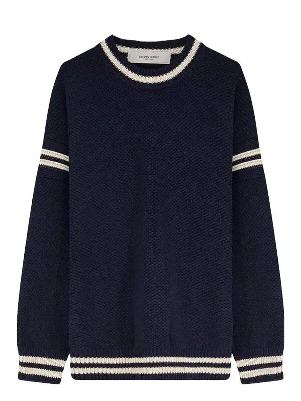 GOLDEN GOOSE Waffle Knit Jumper - Blue