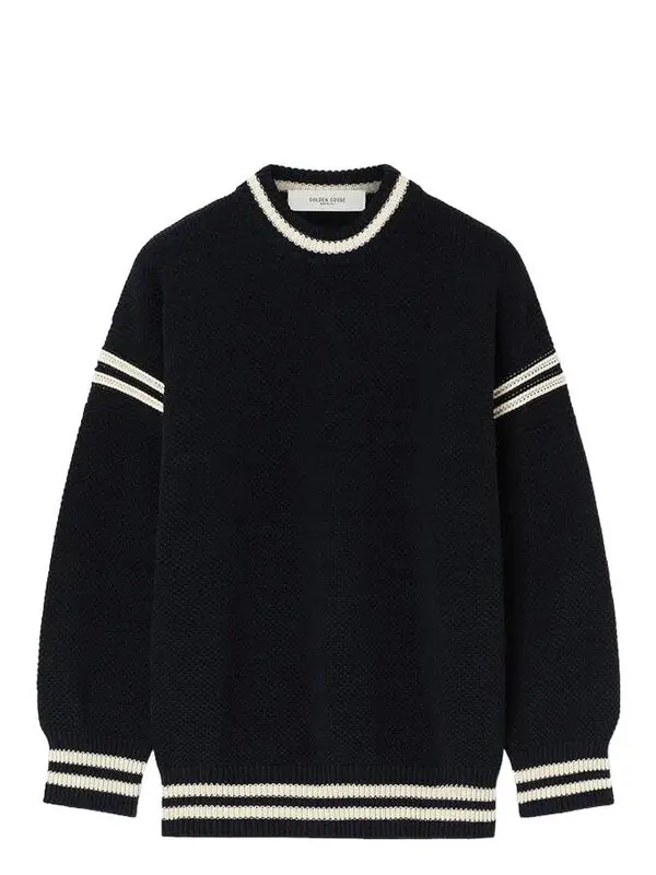 GOLDEN GOOSE Waffle Knit Jumper - Blue