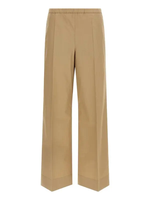 Moncler Grosgrain Logo Patch Pants - Cream