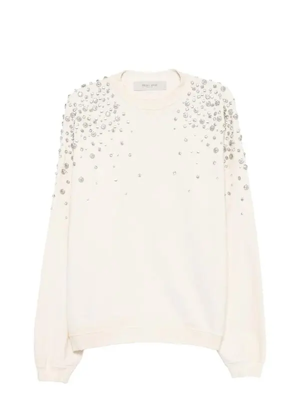 GOLDEN GOOSE Embellished Crew Neck Sweatshirt - Cream