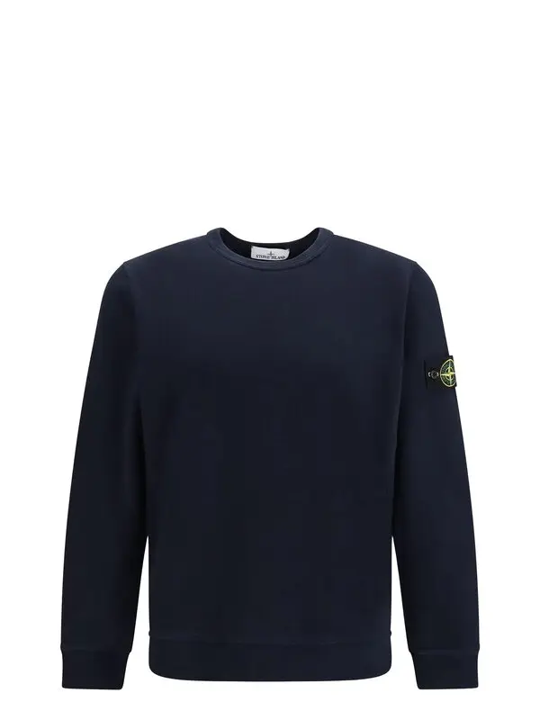 Stone Island Crewneck Cotton Sweatshirt - Blue