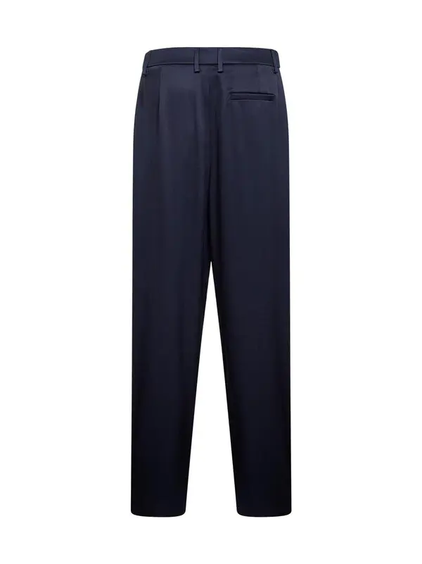 Giorgio Armani Double Silk Satin One-pleat Trousers - Multicolor