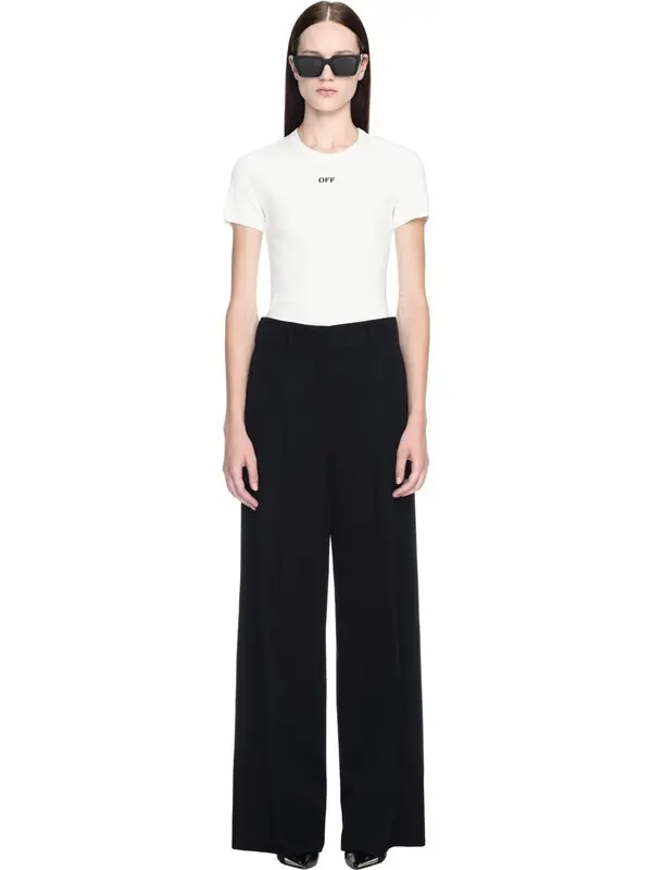 Off-White Ribbed Logo T-shirt - White