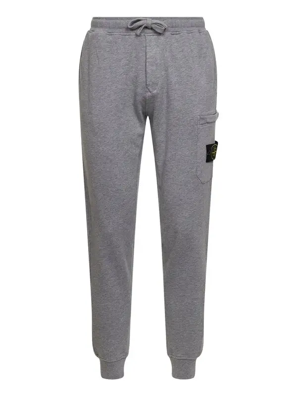 Stone Island Dust Grey Melange Organic Mélange Cotton Fleece Joggers - Multicolor