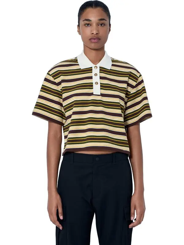 Moncler Striped Polo Shirt - Brown