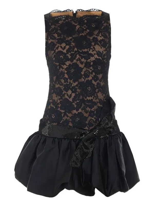 SELF-PORTRAIT Hem Mini Dress - Black
