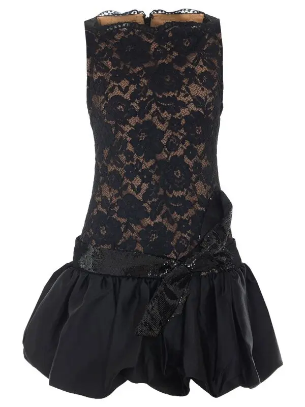 SELF-PORTRAIT Lace Mini Dress - Black
