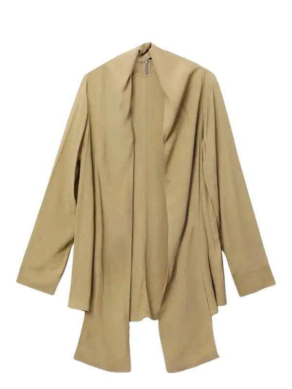 TOTEME Scarf Detailing Mock Neck Blouse - Cream