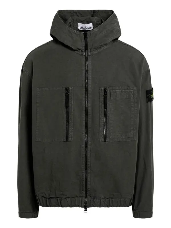 Stone Island Cotton Zip-up Jacket - Gray
