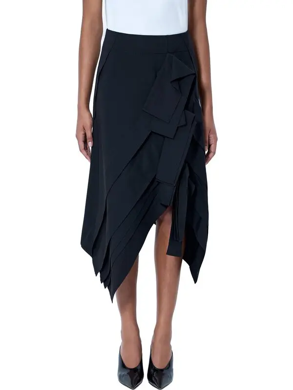Bottega Veneta Asymmetric Layered Skirt - Black