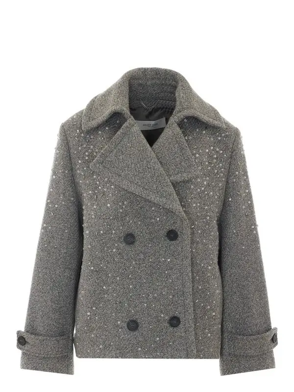 GOLDEN GOOSE Journey Short Trench Coat - Gray