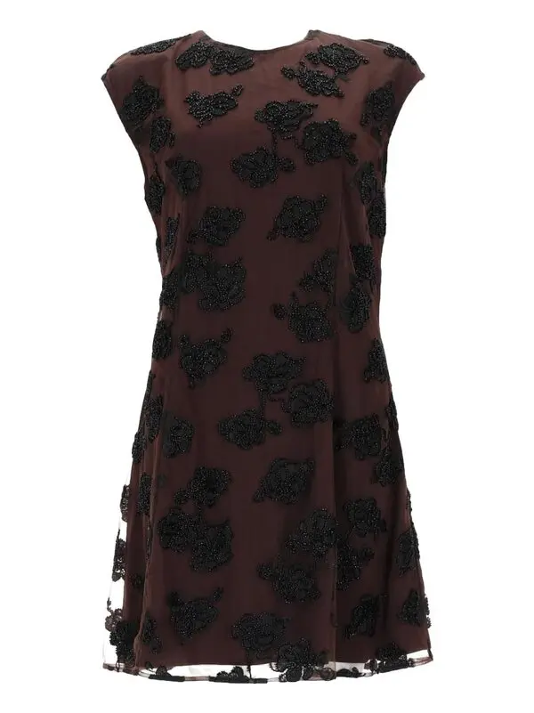 ROTATE BY BIRGER CHRISTENSEN Abito Mini Con Dettagli Floreali - Brown