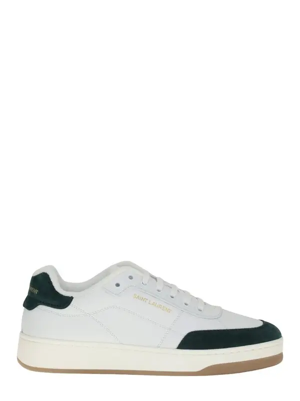 Saint Laurent Suede & Leather Sneakers - White