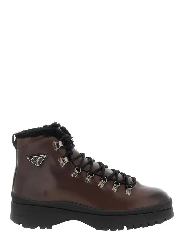 Prada Brixxen Ankle Boots - Brown