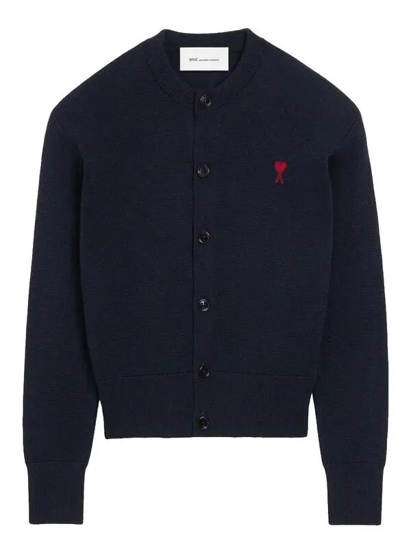 AMI Paris De Coeur Wool Cardigan - Multicolor