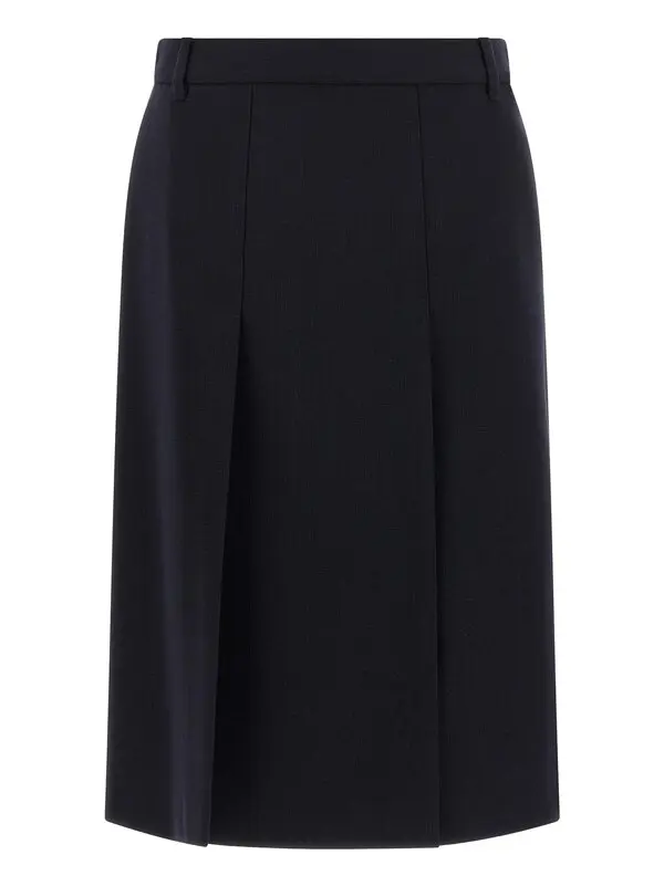 Prada Virgin Wool Multi-split Midi Skirt - Blue