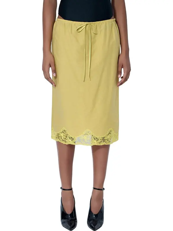Saint Laurent Laced Half-slip Skirt - Yellow