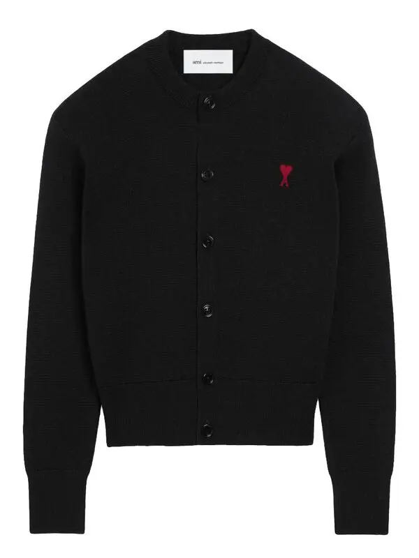 AMI Paris De Coeur Wool Cardigan - Multicolor
