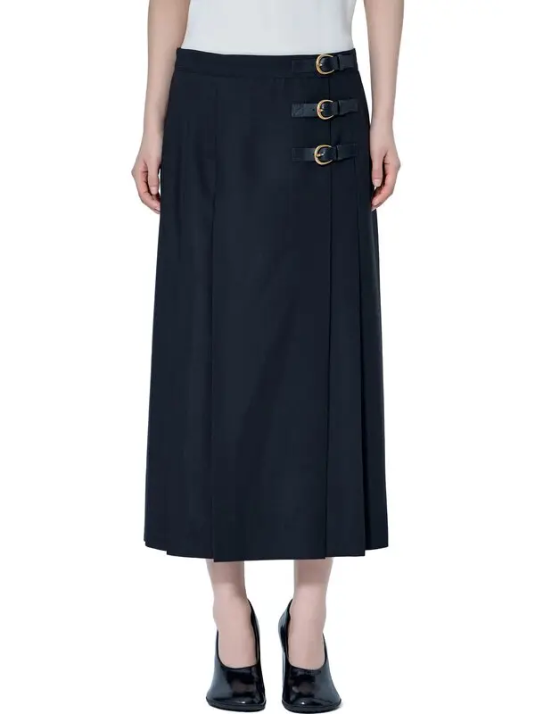 Chloé Virgin Wool Skirt With Buckles - Black