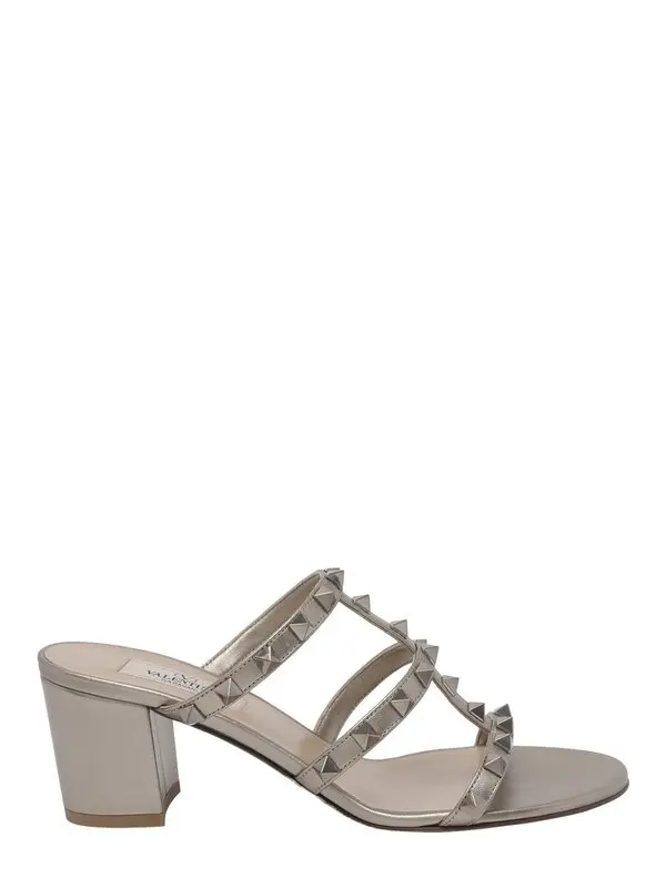 Valentino Garavani Rockstud Pump Sandals - Silver