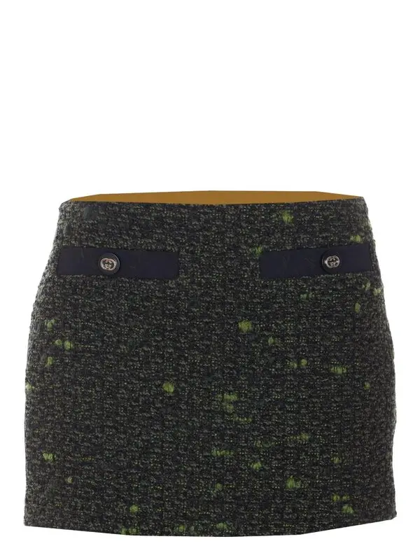 Gucci Tweed Mini Skirt - Green