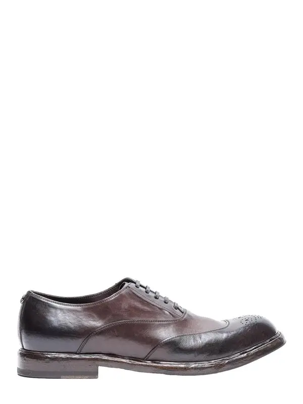 Dolce & Gabbana Leather Laced Up Shoes - Brown
