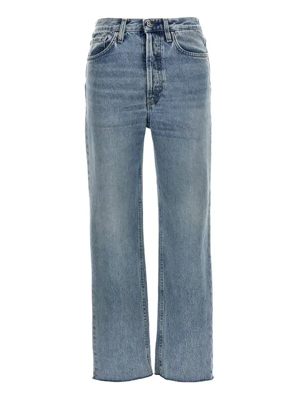 TOTEME High Waist Straight Leg Denim Jeans - Blue