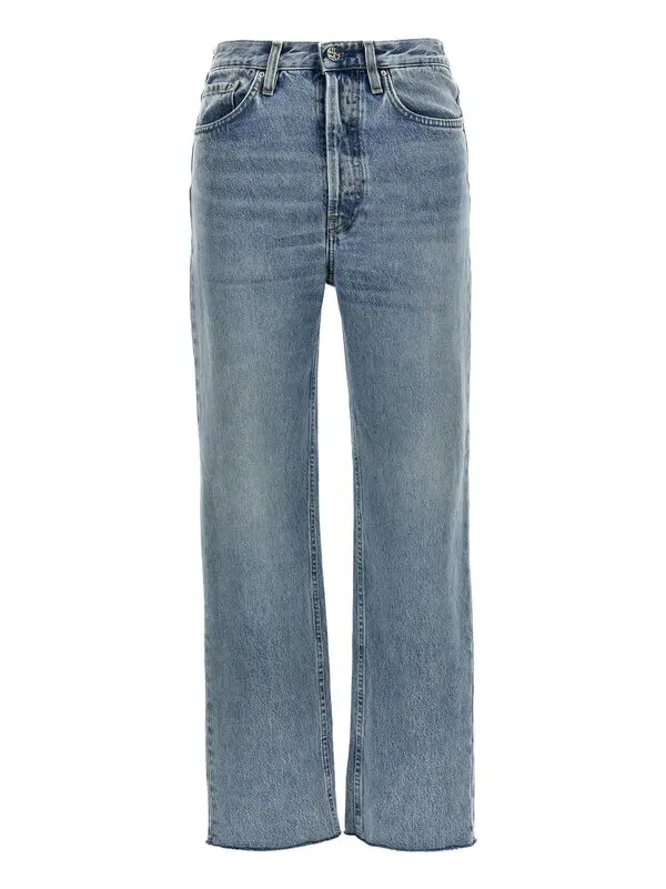 TOTEME High Waist Straight Leg Denim Jeans - Blue