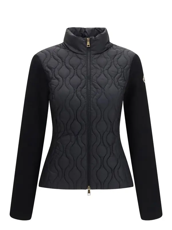 Moncler Cotton Padded Cardigan - Black