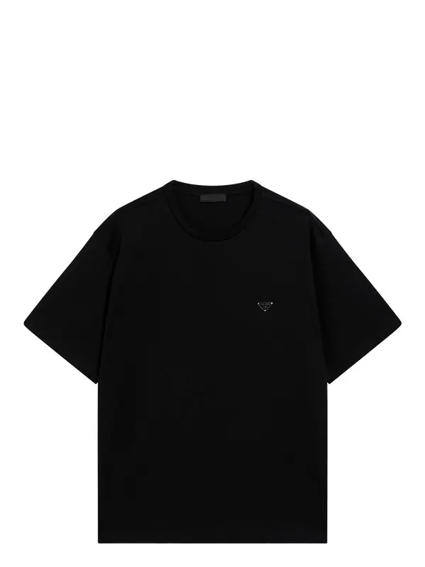 Prada Boxy Cotton Crew-neck T-shirt - Black