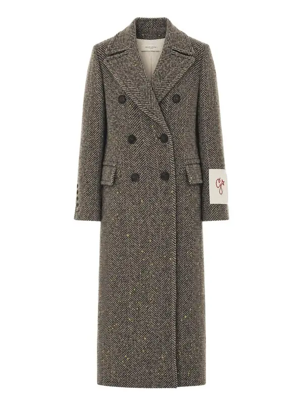 GOLDEN GOOSE Chevron Double-breasted Coat - Gray
