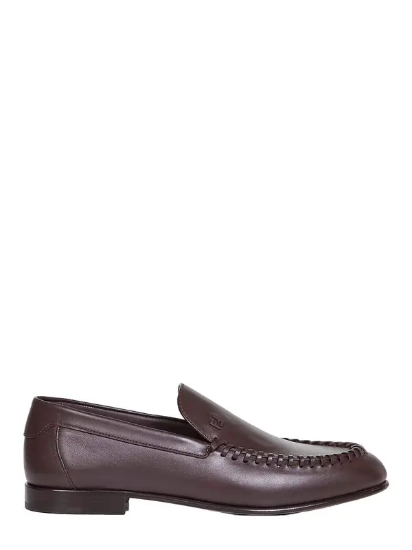 Fendi Leather Braided Loafers - Multicolor