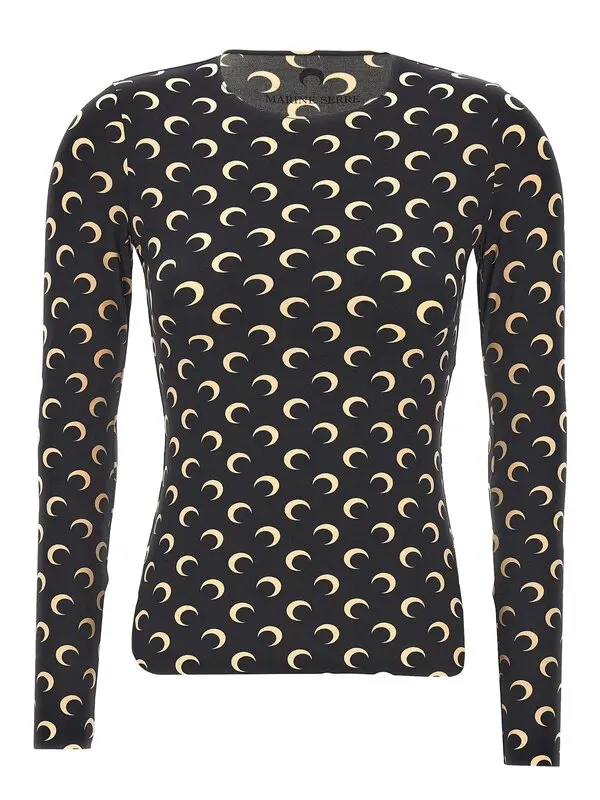 MARINE SERRE Moon Printed Jersey T-shirt - Black