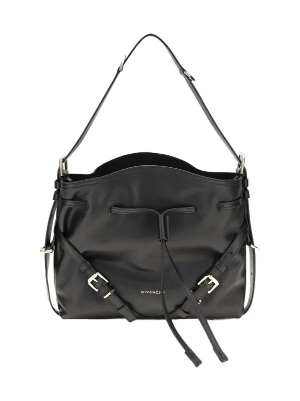 Givenchy Small Voyou Bucket Handbag In Glossy Leather - Black