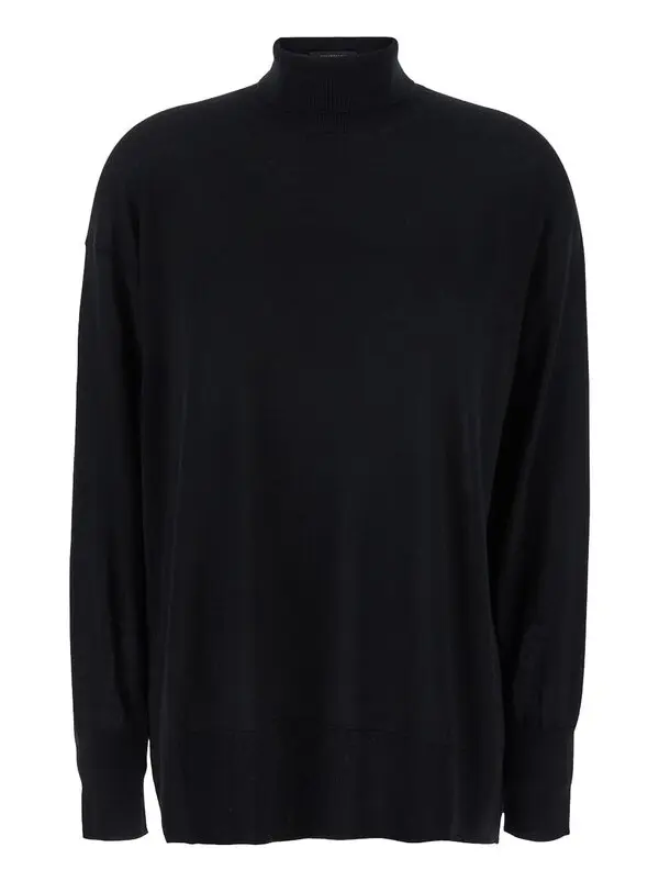 Max Mara S 'livia' Sweater With High Neck In Wool - Black